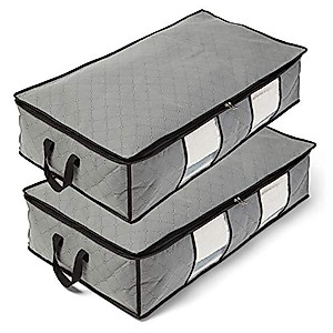 Lantanna Home - Set of 2 - Premium Underbed Storage - Space Saving - Bedroom Storage Bag Shoe/Clothing/Blanket/Quilt - Foldable Organizer - Lightweight Organizer - Closet container - Shoe Storage