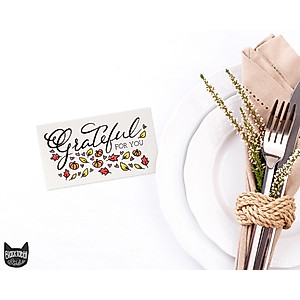 Fall Blessings Thanksgiving Table Place Cards - Set of 48 Place Cards for Table Settings - For Thanksgiving, Harvest Festivals, Fall Events