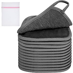KODAMO Makeup Remover Cloth, 6 inch x 6 inch Reusable Makeup Remover Towels with Laundry Bag, Microfiber Makeup Removal Face Wash Cloths with Just Water, Eco-friendly, 12 Pack, Grey