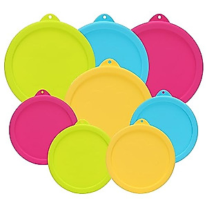 LUVCOSY 1 Cup 2 Cup Round Silicone Replacement Lids for Pyrex 7202-PC, 7200-PC Glass Bowls, 8 Pack, Microwave & Dishwasher & Freezer Safe (Container not Included)