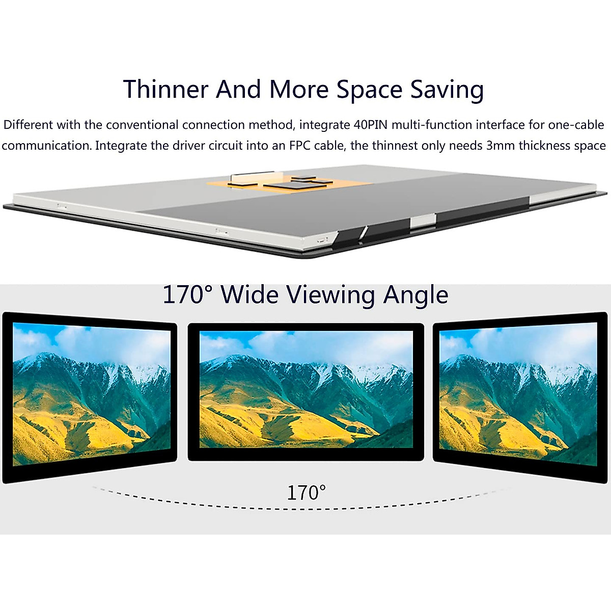 waveshare 7inch IPS Display 1024x600 Pixel, Integrated Thin and Light LCD with Adapter Board, for Raspberry Pi/Jetson Nano/Windows/PC, Support Windows/Linux/Android (No Touch Screen)