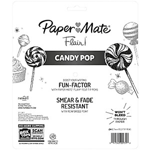 Paper Mate Felt Tip Pens Flair Marker Pens, Medium Point, Assorted, 24 Count