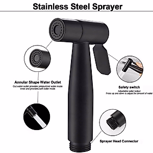 Bidet Sprayer for Toilet,Handheld Sprayer Kit, Bathroom Jet Sprayer Kit Spray Attachment with 57''Hose, Adjustable Water Pressure Control