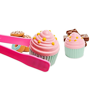 Toy Chef 16-Piece Pretend Food Play Set for Children - Donuts, Cupcakes, Cookies, Baking Accessories, Fake Desserts for Kids Kitchen and Bakery, 3+