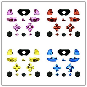 Ambertown Bumpers Triggers Buttons DPad LB RB LT RT Button with Tools for Xbox One Controller Chrome Blue