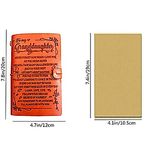 to Granddaughter Leather Journal- I Will Always Be With you | Refillable Paper 7.9"x4.7" Best Gift for Christmas, Graduation,Birthdays (Granddaughter)