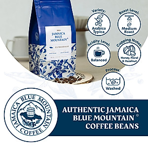 JA Coffee – 100% Jamaica Blue Mountain Coffee, Medium Roast, Whole Beans - Premium Arabica, Bag of 340 grams (0.75 Pounds - 12 ounces)