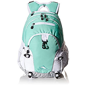 High Sierra Loop Backpack, Travel, or Work Bookbag with tablet sleeve, One Size, Aquamarine/White/Ash
