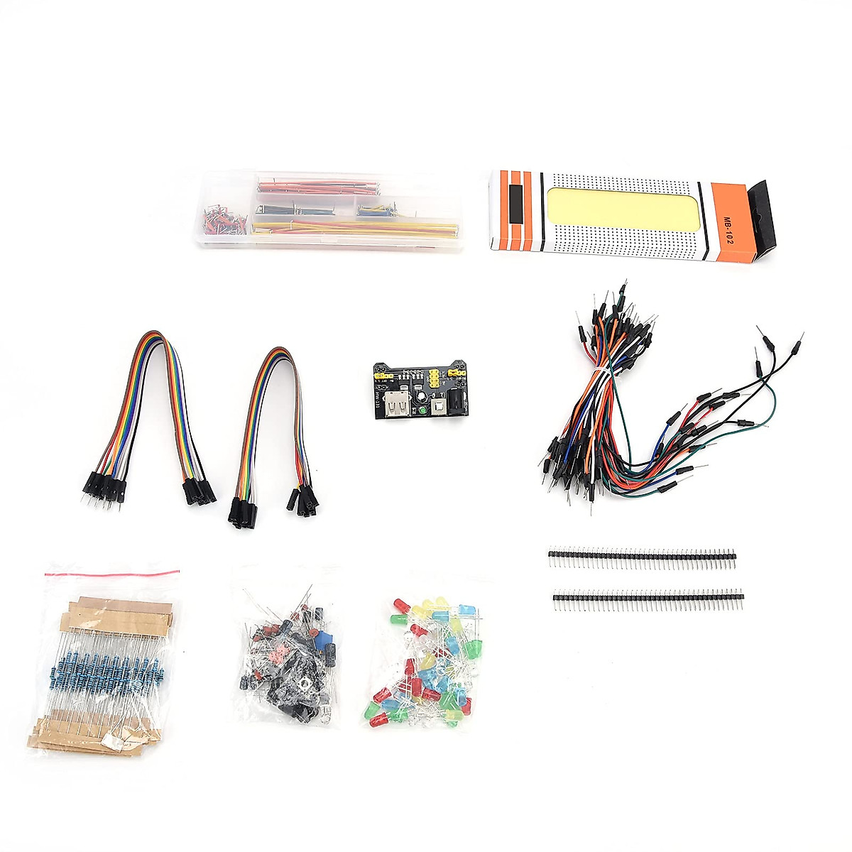 Components Kit, Electronic Component Assorted Kit, Starter Electronics Package 830‑Hole Breadboard DIY Tool for R3/MEGA2560