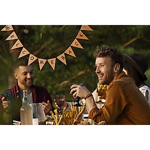 Pack 3 DIY Kraft Card Banner Make Your Own Bunting 36 Pieces 6.8 x 5.1 inch Triangle Flags Christmas Classroom Decorations Birthday Party Blank Banners with Hanging Ropes for DIY Painting Writing