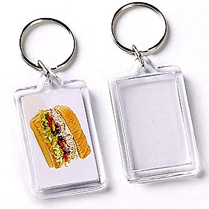 10Pcs SMALL SIZE-Rectangle Clear Acrylic Photo Snap-in Keychain Blank Double Sided Custom Personalised Photo Insert Picture Frame Keychain Keyring Holder(1.1 x 1.7 in)