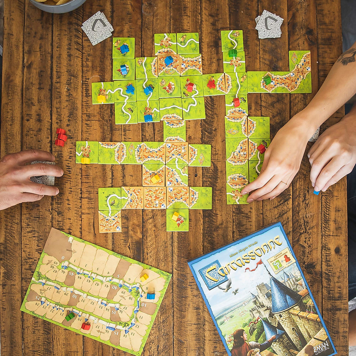 Carcassonne Hunters & Gatherers Board Game - Prehistoric Adventure with New Tiles & Meeples! Strategy Game for Kids and Adults, Ages 8+, 2-5 Players, 40 Minute Playtime, Made by Z-Man Games