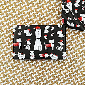 Dog Reversible Gift Wrapping Paper for Boys Girls Women Men, Cute Pet Puppy Dog Bone Design Folded Flat Sheets, Gift Wrap Perfect for Birthday, Holiday, Party, Baby Shower, Christmas All Occasion