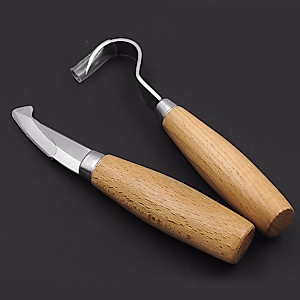 Wood Carving Knife Set - 2 PCS Woodworking Wood Carving Chisel Set with White Sharpening Stone - Gouges Woodworking Chisels for Hobbyists, Beginners and Professionals