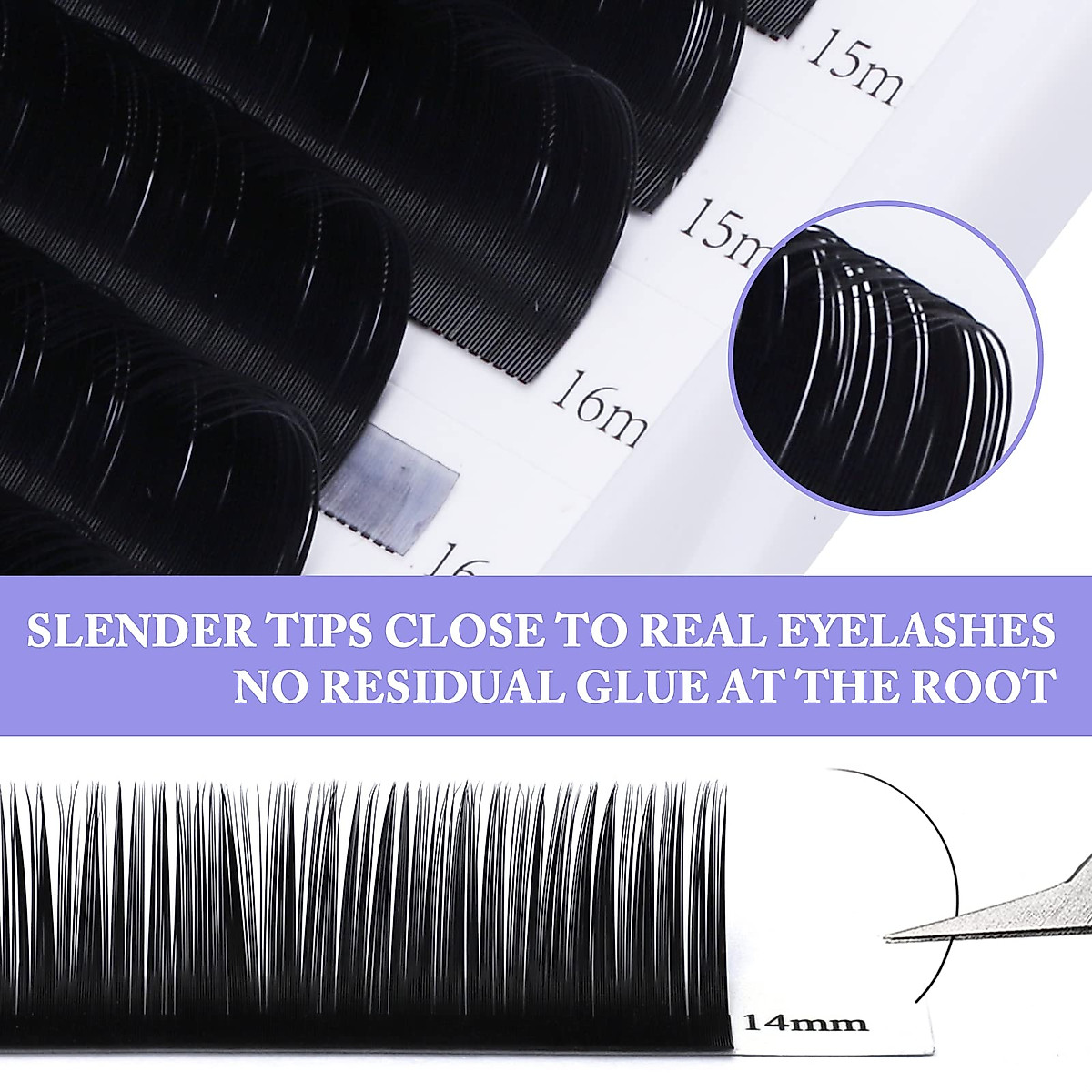 Wendy Lashes Classic Lash Extensions D Curl Eyelash Extensions Premium 0.10 thickness Volume Lash Extension 20-25mm Individual Lashes Soft Dark Professional Lashes Extensions(0.10-D, Mixed 20-25mm)