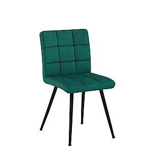 DUHOME Velvet Dining Chairs Set of 4,Mid Century Modern Dining Room Chairs with Metal Legs,Accent Chairs Side Chairs Reading Chairs for Living Room Kitchen Home Bedroom Vanity Atrovirens