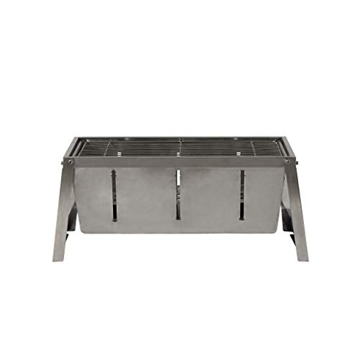 Fire Sense 63724 Stainless Steel Foldaway Charcoal Grill Heavy Duty Stainless Steel Construction For Outdoor Barbecues Camping Tailgating Traveling Charcoal Grate & Carry Bag Included