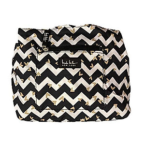 Nicole Miller of New York Insulated Waterproof Lunch Box Cooler Bag - 11" Lunch Tote (Black/White Chevron Heart)