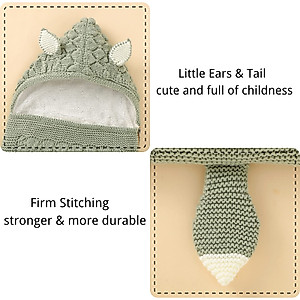 Opewod Unisex Infant Swaddle Blankets Soft Sleeping Bag Fleece Knit Stroller Wraps for Newborn Boys and Girls Warm