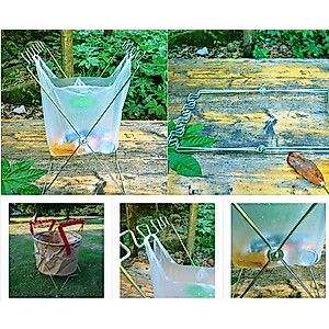 Tnfeeon Trash Rack, Foldable Trash Bag Holder Plastic Bag Shelf, Portable Garbage Bag Holder for Camping Picnic Kitchen Barbecue Accessory BBQ Supplies