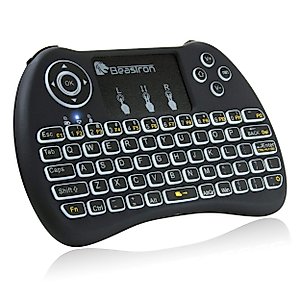 Beastron (Upgraded) 2.4G Mini Wireless Keyboard with Touchpad Mouse＆QWERTY Keyboard, Backlit Portable Keyboard Wireless with Remote Control for Laptop,PC,Google Android TV,Xbox,PS3/4 .Black