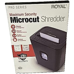 Royal Consumer Micro-Cut Paper Shredder, 18 Sheet, Ultra Quiet Pro Series, Auto Start/Stop Function, Basket Full Sensor, Dark Grey (RDS-89117X) (Renewed)