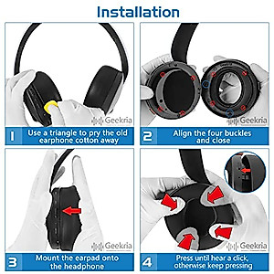 Geekria Comfort Mesh Fabric Replacement Ear Pads for Sony Playstation 5 Pulse 3D PS5 Wireless Headphones Ear Cushions, Headset Earpads, Ear Cups Repair Parts (Black)
