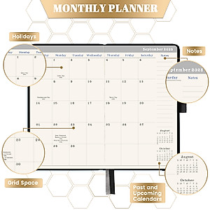 Pocket Planner 2023-2026 - 3 Year Monthly Planner 2023-2026, Jul.2023 - Jun.2026, 6.2" × 4", 3 Year Monthly Planner With 63 Note Page, 2 Bookmarks, Pen Loop, Inner Pocket, Perfect Organizer for Purse - Black Bee