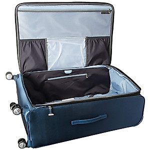 Samsonite Solyte DLX Softside Expandable Luggage with Spinner Wheels, Mediterranean Blue, Checked-Large 29-Inch
