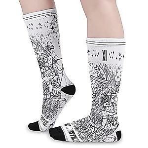 Tarot Card The Justice Socks for Women Socks for Men Crew Socks for Boys Mid Socks for Girls Stocking Stuffers for Teens Casual Athletic Sport Dress Socks