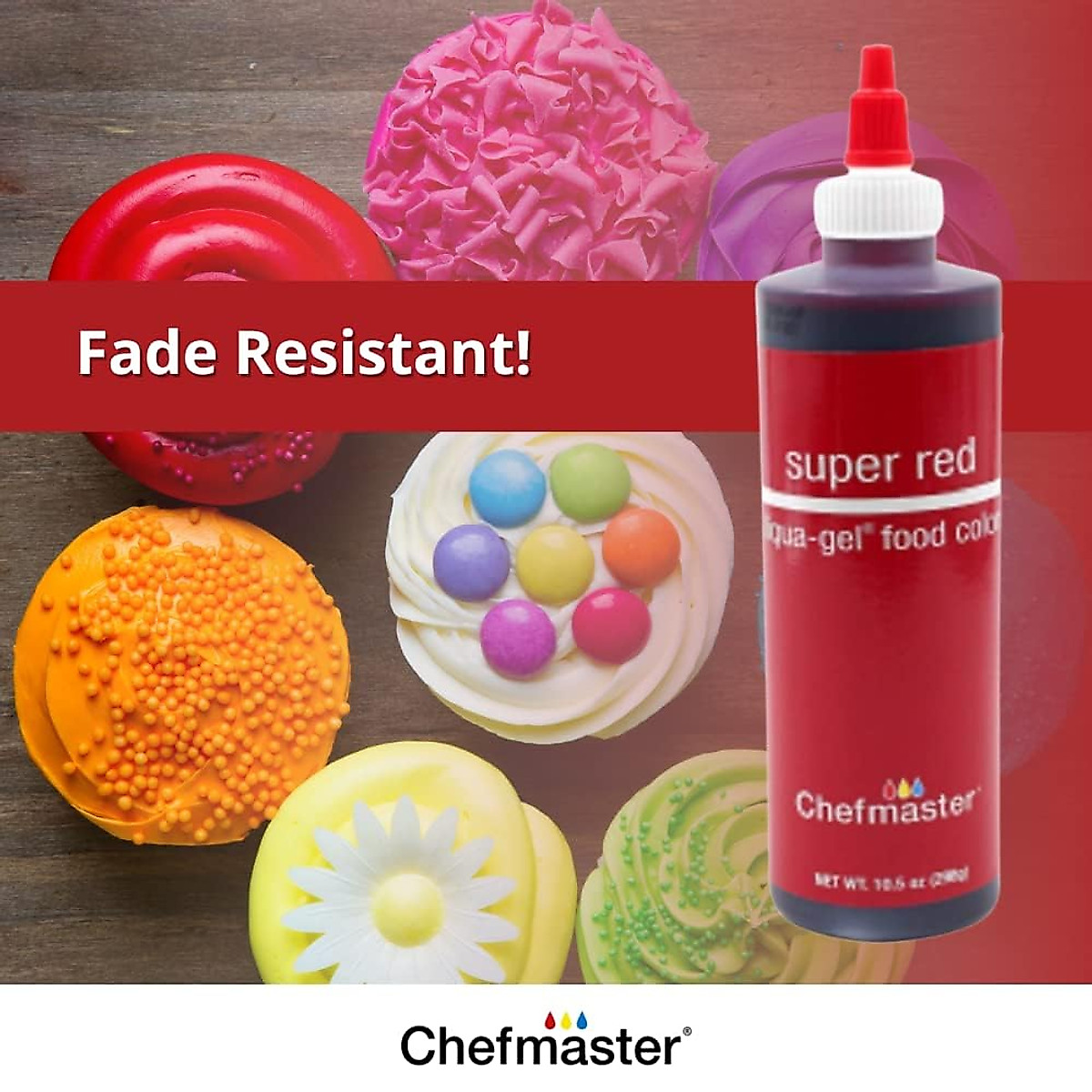 Chefmaster Liqua-Gel Food Color, 10.5-Ounce, Super Red