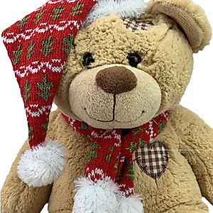 BYO-BFF Stuffed Animals Plush Toy Outfit (Headwear) – Festive Knit Hat & Scarf Combo 16”