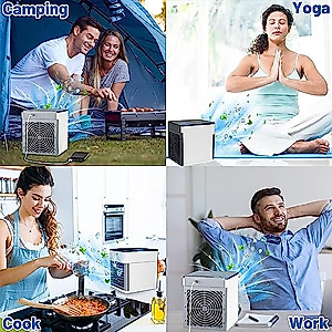 Portable Air Conditioner, Upgraded 4 in 1 Personal Mini Air Conditioner with 3 Speeds, Evaporative Air Cooler for Small Room Bedroom Office Home-0713