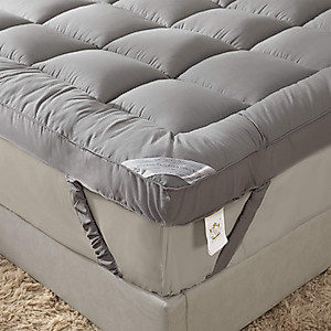 Plush Extra Thick Short Queen Mattress Topper for RV Camper(60x75 Inches), Cooling & Soft Pillow Top Mattress Topper with Cotton Cover, Overfilled Mattress Pad Cover for Firm Mattress