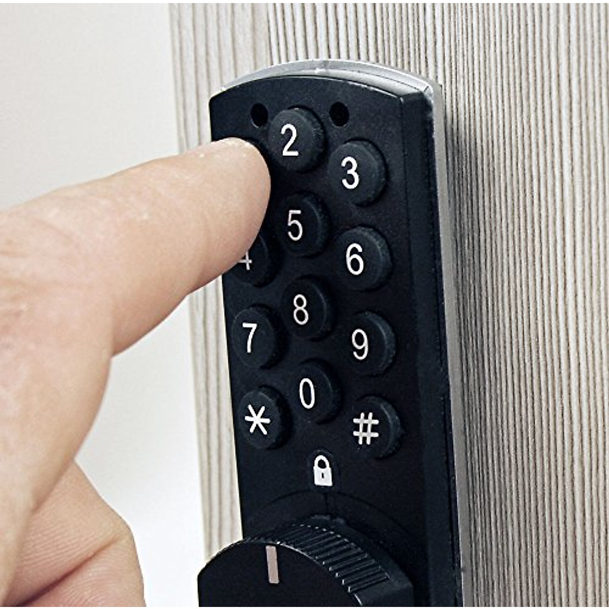 FJM Security Products Combi-Cam E, 7910-K10, Electronic Cabinet Lock, Black Finish, Small