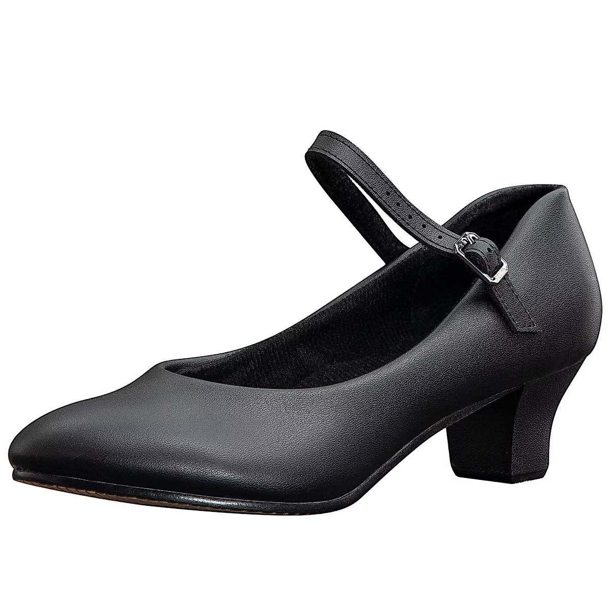 ARCLIBER Black Character Shoes for Women Ankle Strap 1.55" Dance Heels for Ballroom Salsa Tango-8