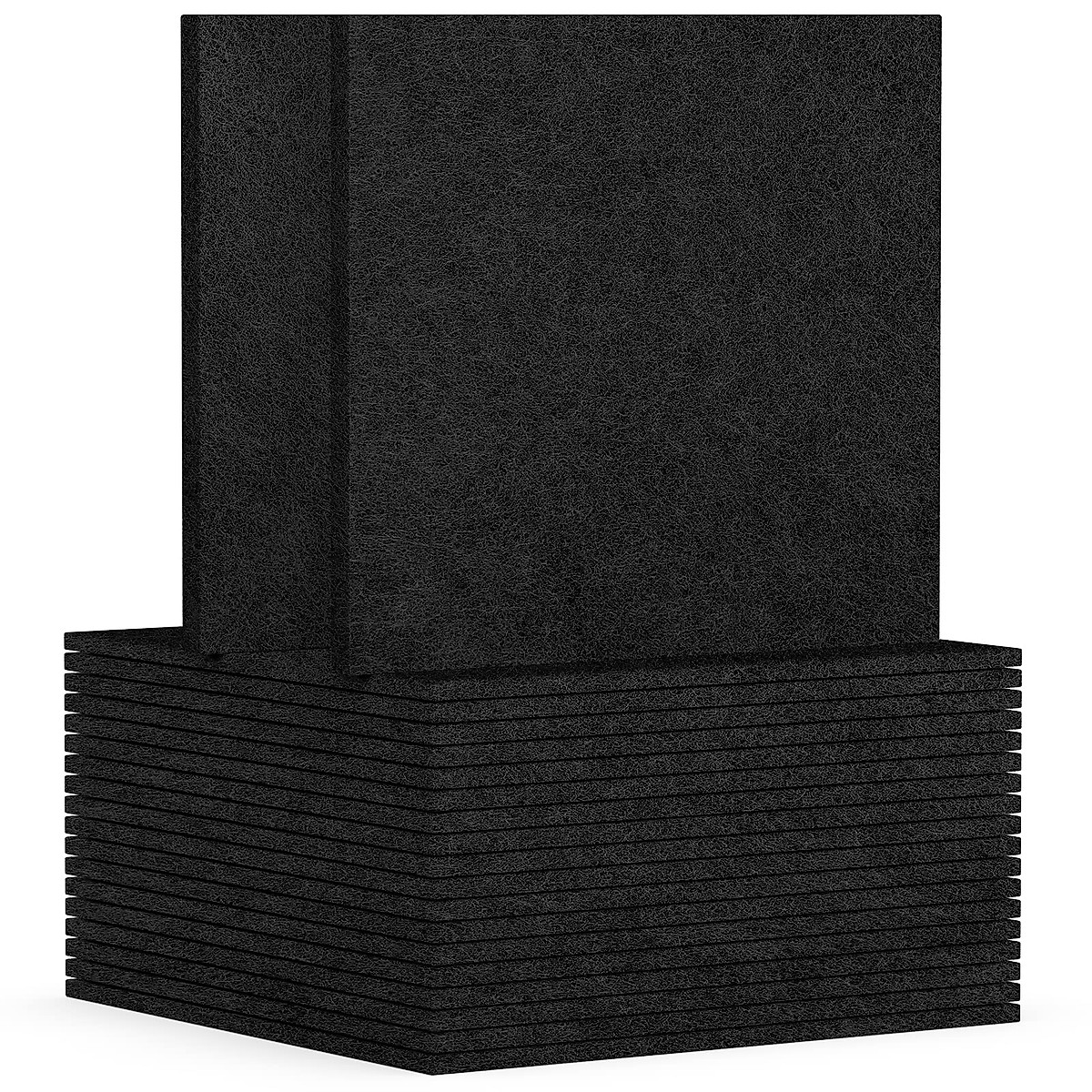 TroyStudio 20Pcs Acoustic Panels, 12 x 12 x 0.3 Inches Polyester Felt Wall Covering Tiles Sound Absorbing Panel, Decorative Padding Reverb Echo Dampening Boards for Door Music Recording Home Studio