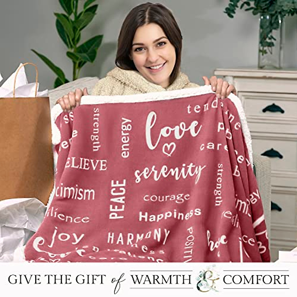 Get Well Soon Gifts for Men Women Throw Blanket, Inspirational Gift Blankets for Women, Sympathy Gifts Care Hug Healing Blanket, Breast Cancer Gifts for Women Patients, Chemo Care Package - Pink