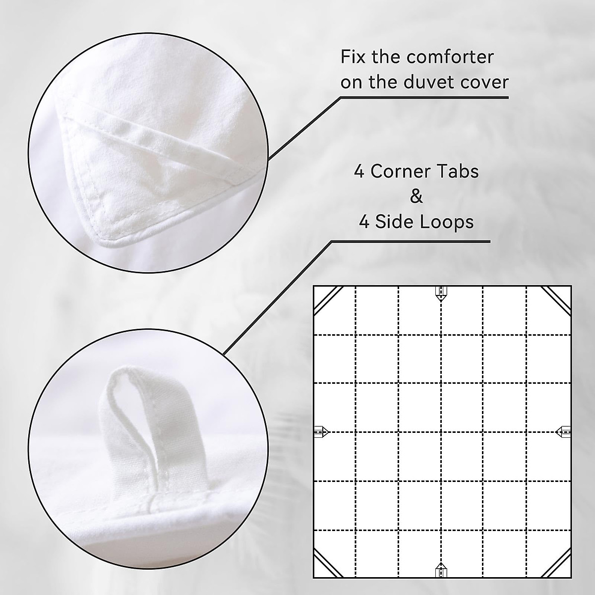 WENERSI Goose Feather Down Comforter King Size,Hotel Style Bedding Comforter,750+ Fill Power,1200TC,100% Organic Cotton Fabric,All Season White Duvet Insert with 8 Corner Tabs