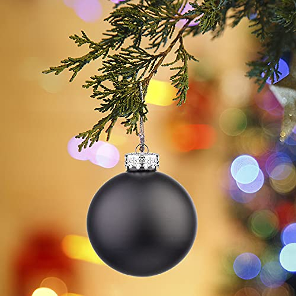 10PCS 2.64"(67mm) Christmas Ball Ornaments for Christmas Decorations, Glass Ball Present for Xmas Trees,Festival, Home Party and Wedding Party, Xmas Tree Decorations Set(Black)