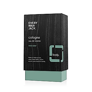 Every Man Jack Mens Sea Salt Cologne for Outdoor Guys - Notes of White Woods, Citron, Fresh Herbs, Marine Accord and a Touch of Vanilla - Long Lasting and No Harmful Chemicals - 3.4 FL-ounce - 1 Bottle