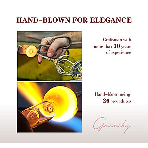 Gnimihz Handmade Wine Glasses Set of 4-15Oz Standard Red/White Wine Glass, Made from Lead-Free Premium Crystal, Perfect for Any Occasion, Great Gift