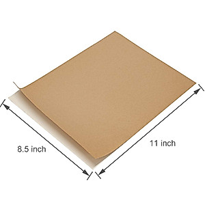 NATURALABEL 100 Full Sheets Sticky Printable Brown Kraft Paper Sticker Labels 8.5" x 11" Self Adhesive Labels for Laser & Inkjet Printer