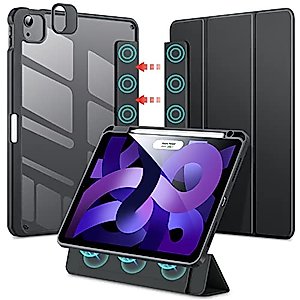 ESR Hybrid Case Compatible with iPad Air 5 Case (2022)/iPad Air 4 Case (2020)/iPad Pro 11 (3rd Gen), Pencil Holder, Detachable Magnetic Cover, Auto Sleep/Wake, Rebound Series, iPad Air 5/4 Case, Black