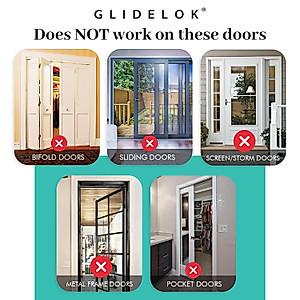 3 Pack – GlideLok Child Safety Door Top Lock | Adults Can Operate from Either Side | Works on Interior & Exterior Doors | for Elderly Caregivers, Toddler Parents