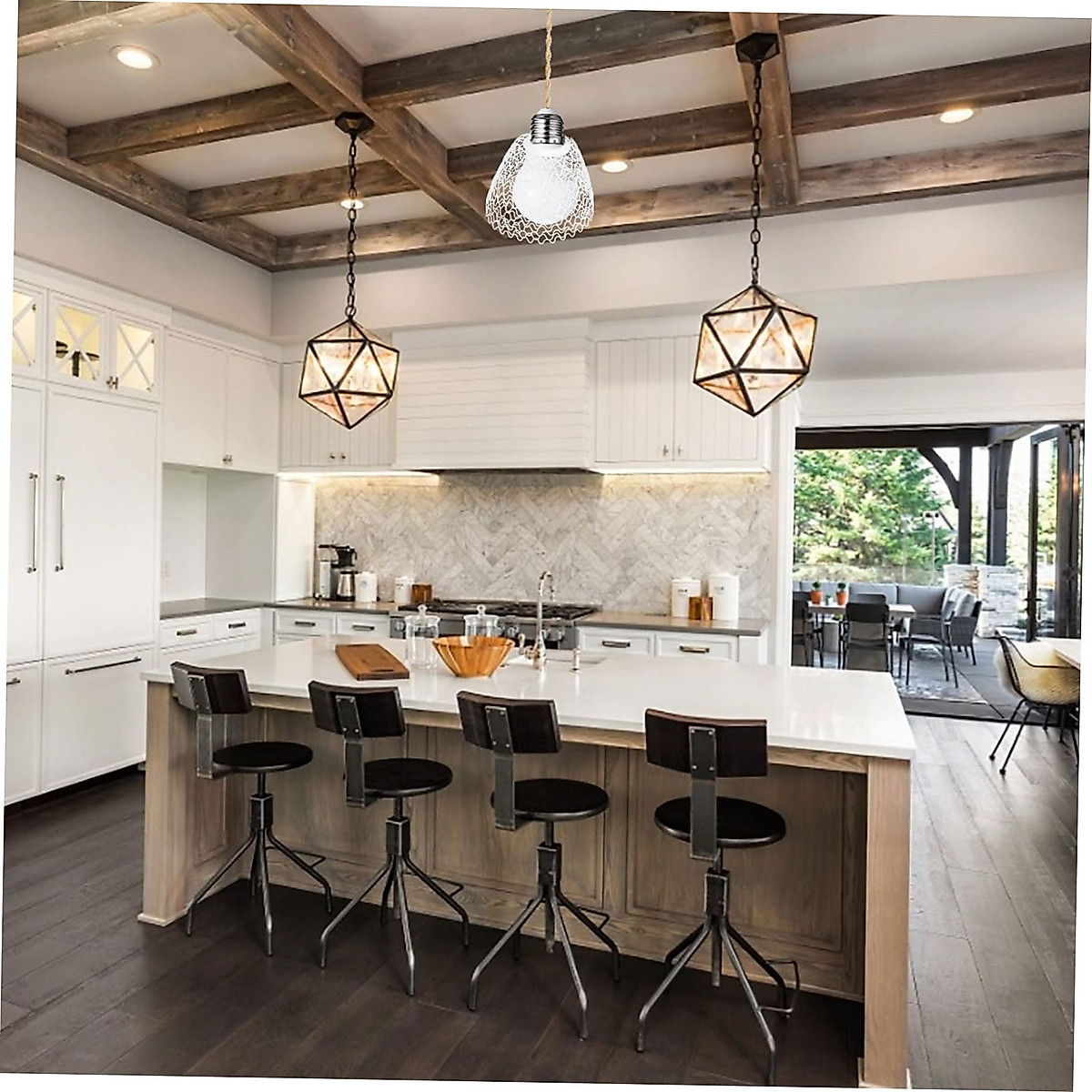 Uonlytech 2 Pcs Wrought Iron Lampshade Light Accessory Lampshade Adornment Decorative Lampshade Metal Light Shell Metal Lampshade Modern Lampshade Lamp Accessory Hollow-Out Lampshade