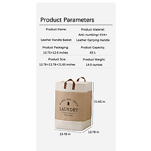 TNLG Bathroom Dirty Clothes Organizer Baske, Foldable Clothes Hamper, Foldable Storage Basket, Freestanding Laundry Hamper, Large Laundry Basket 65L