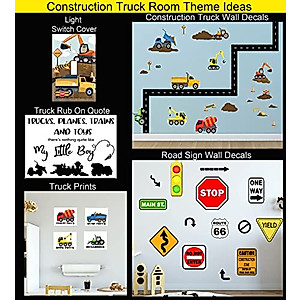 Truck Boys Room Light Switch Cover Plate Kids Decorative Tractor Nursery Teen Toddler Room Decor Bedroom Bathroom Playroom (Construction Truck)