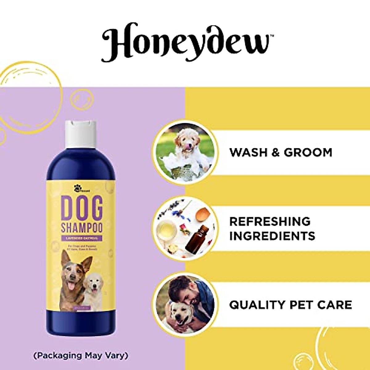 Cleansing Dog Shampoo for Smelly Dogs - Refreshing Colloidal Oatmeal Dog Shampoo for Dry Skin and Cleansing Dog Bath Soap - Moisturizing Lavender and Oatmeal Shampoo for Dogs and Great Smelling Pups