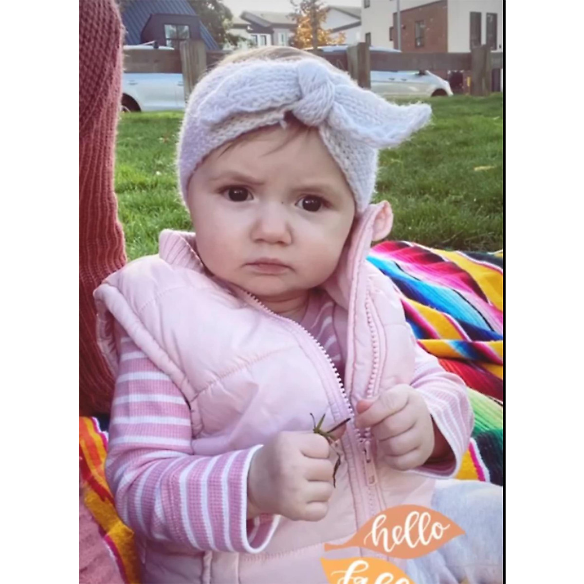 IZUS Turban Headband Baby Girl - Warm Rabbit Knot Hair Band, Knit Head Wrap for Newborn, Toddler and Children (One Size (Fit for 2 months to 7 Years), Camel + Beige)